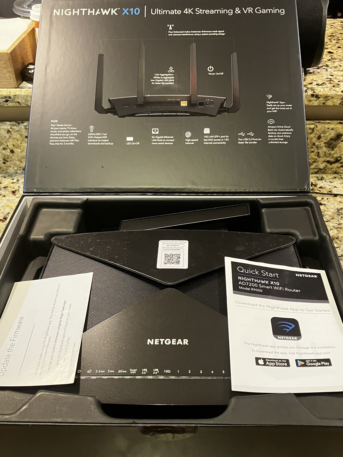 NETGEAR Nighthawk X10 7200 Mbps 7 Port Wireless AD Router (R9000-100NAS ...