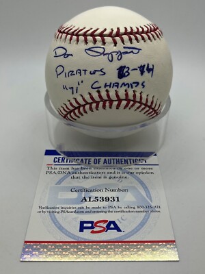 Don Leppert 63-74 71 Champs Pirates Signed Autograph OMLB Baseball PSA ...