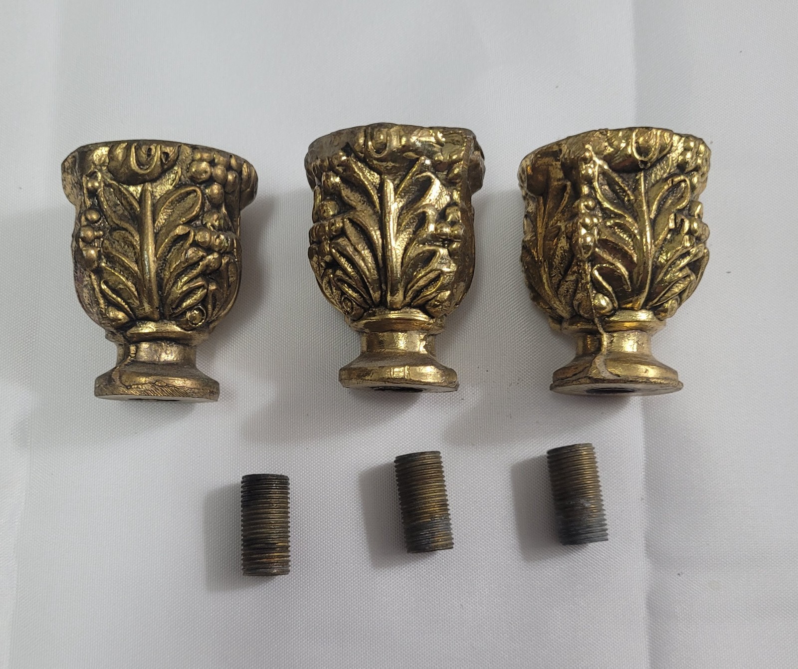 Vintage Cast Metal Candle Cups - Set of 3 - Ornate Gold Tone Design ...