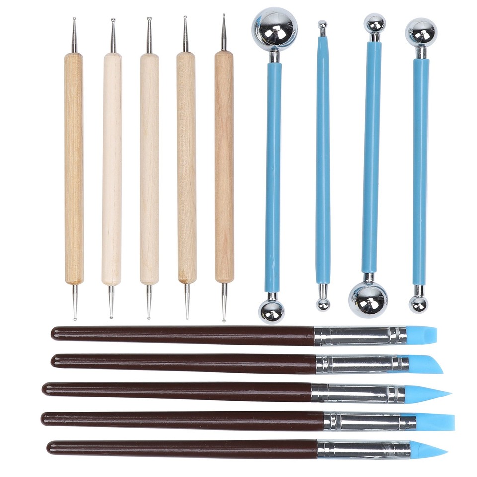 14x Pottery Tools Indentation Pill Stick Silicone Point Drill Pen Clay ...
