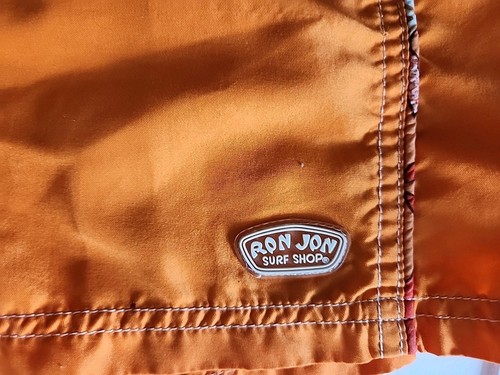 FUN Ron Jon Orange Surf Baggies Board Shorts 32" Waist Size Large READ ...