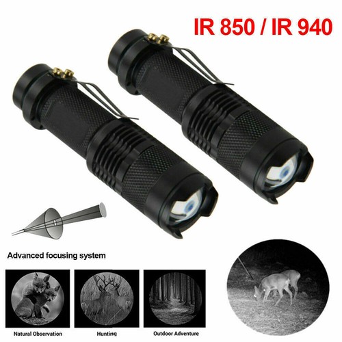 IR LED Flashlight Infrared illuminator Night Vision 850/940nm Zoom ...