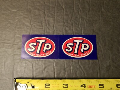 STP INDY 500 WINNER x2 VINTAGE AUTOMOTIVE DRAG RACING DECAL / STICKER ...