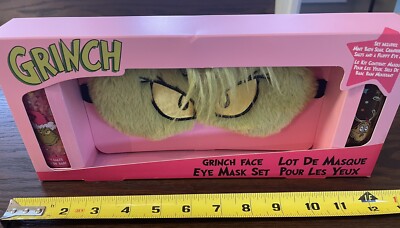 Grinch Face Eye Mask Set Contains Mint Bath Soak & Cranberry Bath Salts ...