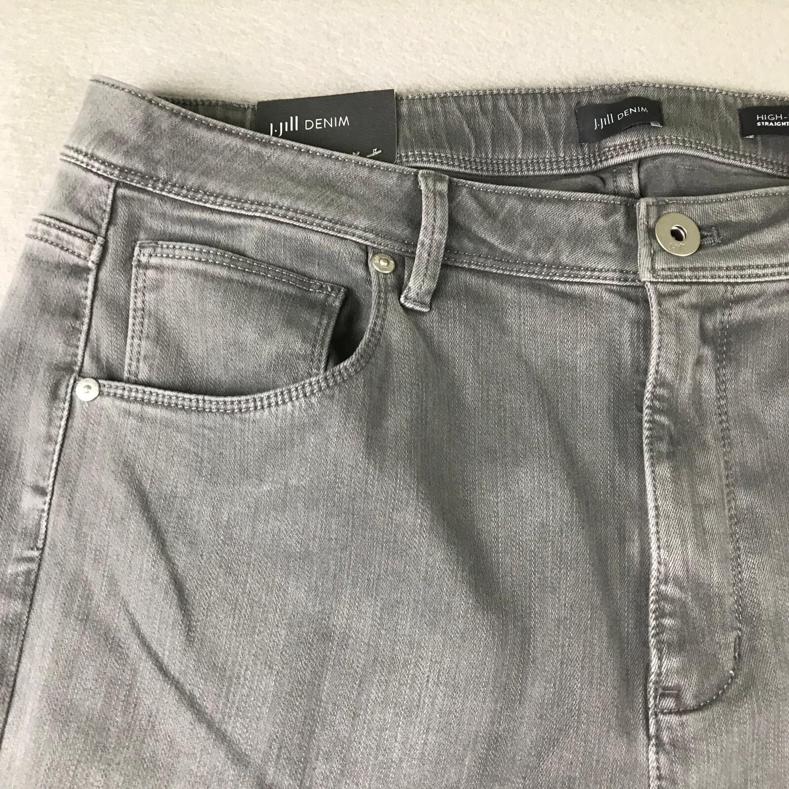J Jill Jeans Womens 18 Gray Denim Stretch High Rise Straight Light ...