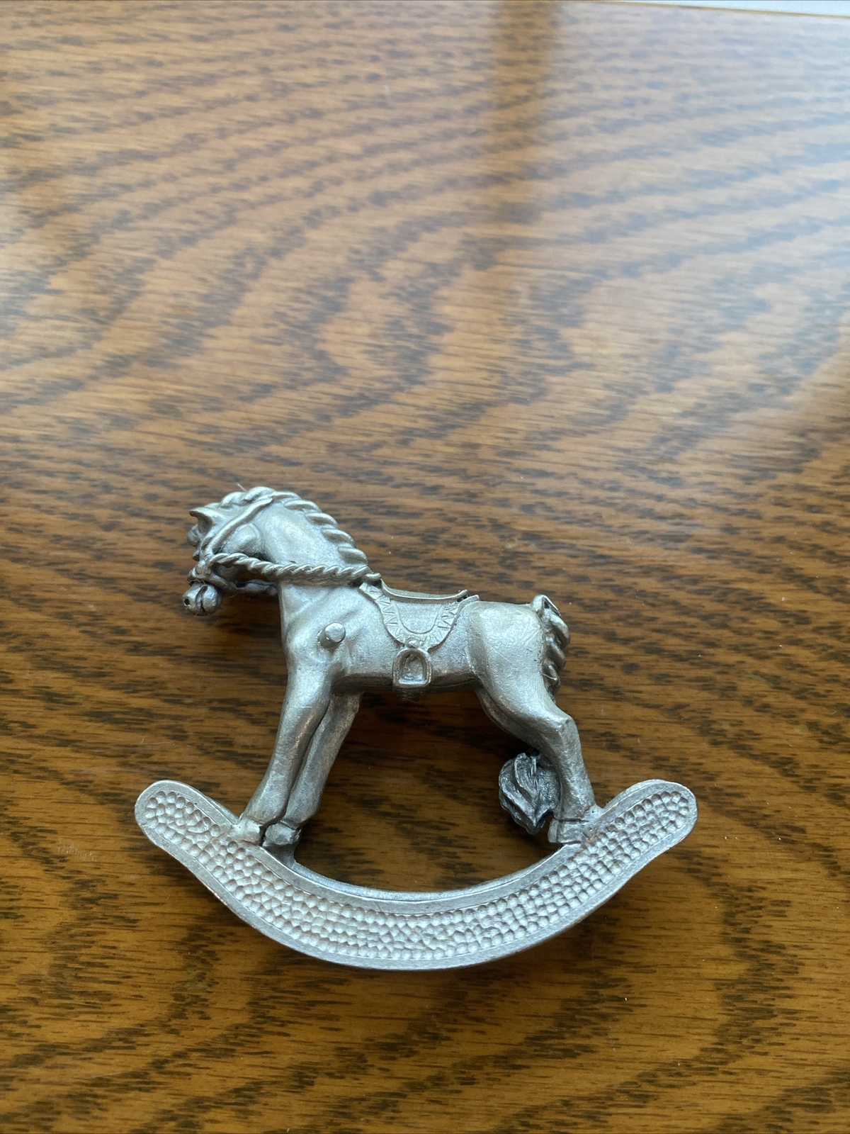 Pewter Rocking Horse Figurine Spoontiques Braided Tail Mane Miniature ...