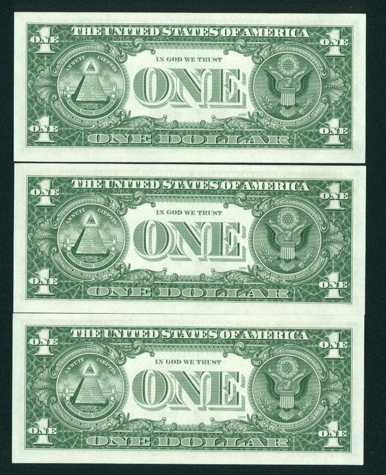 (( THREE CONSECUTIVE )) $1 1963 ((CHOICE CU)) ((JOSEPH BARR)) Federal ...