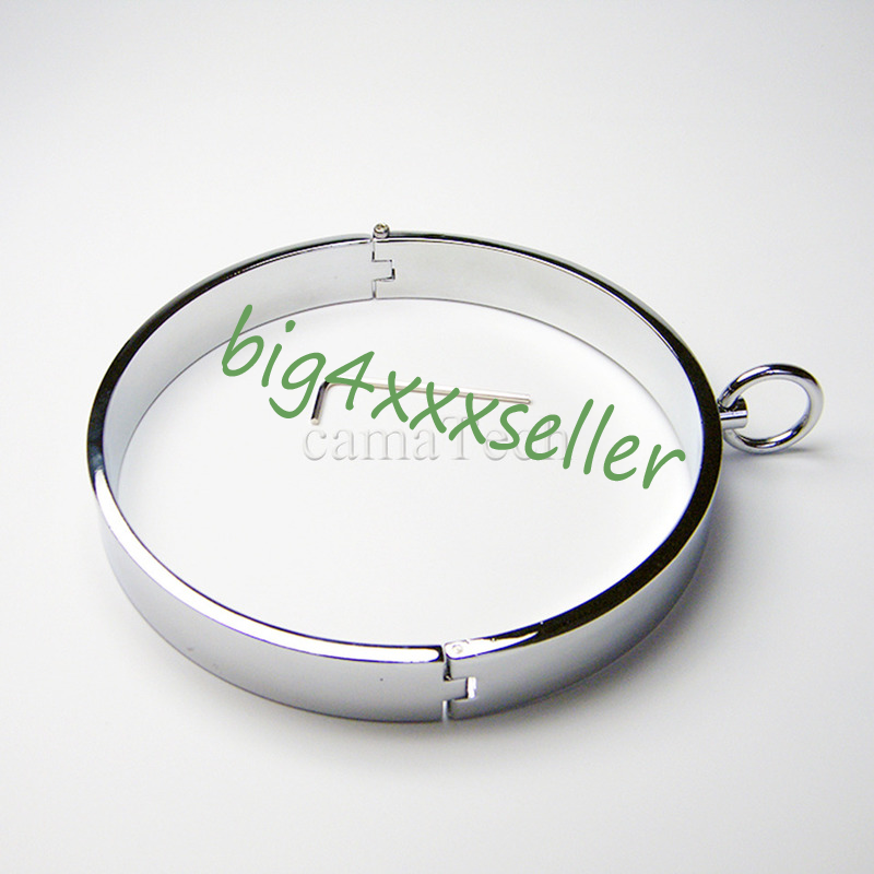 14CM Metal Locking Neck Collar Restraint Stainless Steel Bound Rings ...