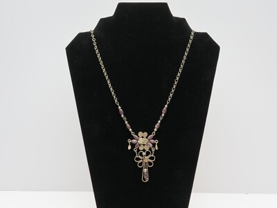 Peruvian Flower Necklace Purple Beaded Alpaca Silver Chain | eBay