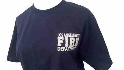 LAFD Los Angeles City Fire Department Front/Back Logos Men's T-Shirt ...