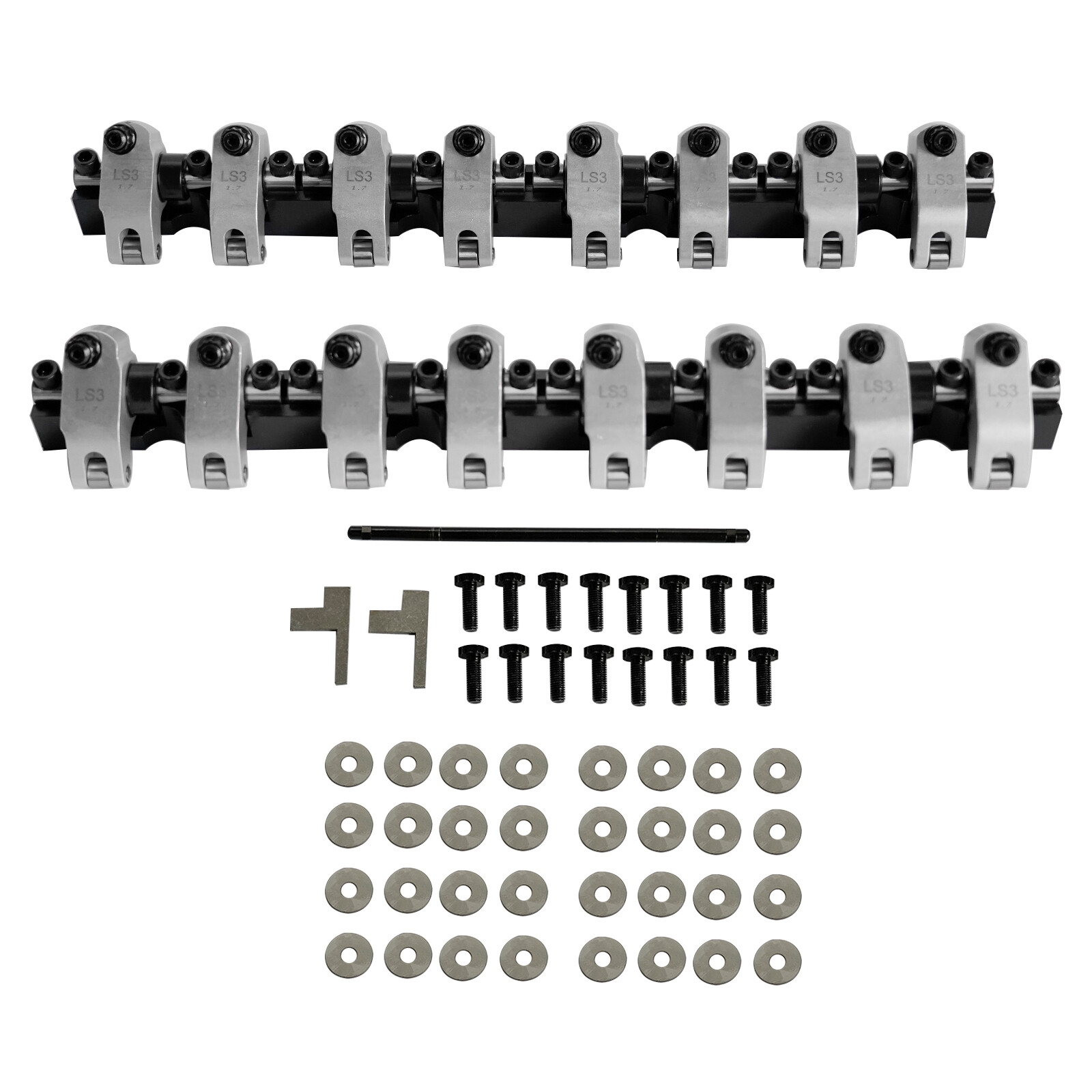 GM LS3 L92 2024-T6 Aluminum 1.7 Ratio Shaft Mount Roller Rocker Arms w ...
