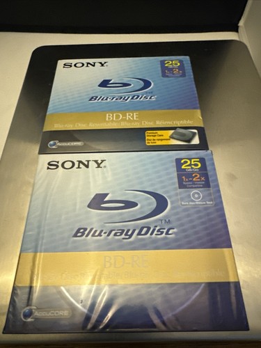2 SONY Blank Blu-Ray Disc BD-RE 25GB Rewritable Full HD 1080 New SEALED ...