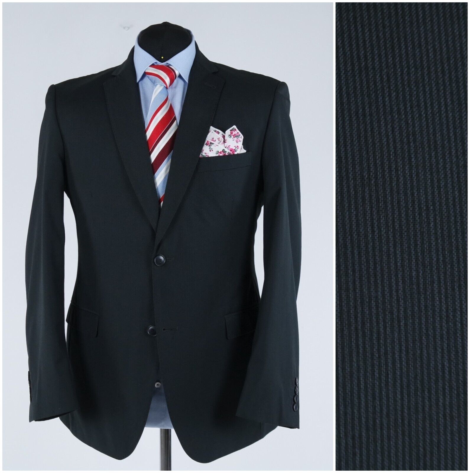 Mens Sport Coat 42R US Size ANGELO LITRICO Striped Grey Polyester ...