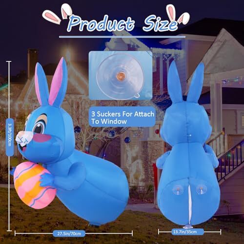 3.3FT Easter Inflatable Outdoor Decorations Bunny Out from color05 | eBay