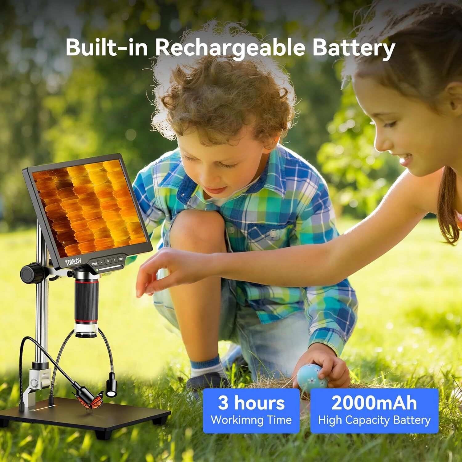 TOMLOV 10" HDMI Digital Microscope Camera 1500X Coin Magnifier Video ...