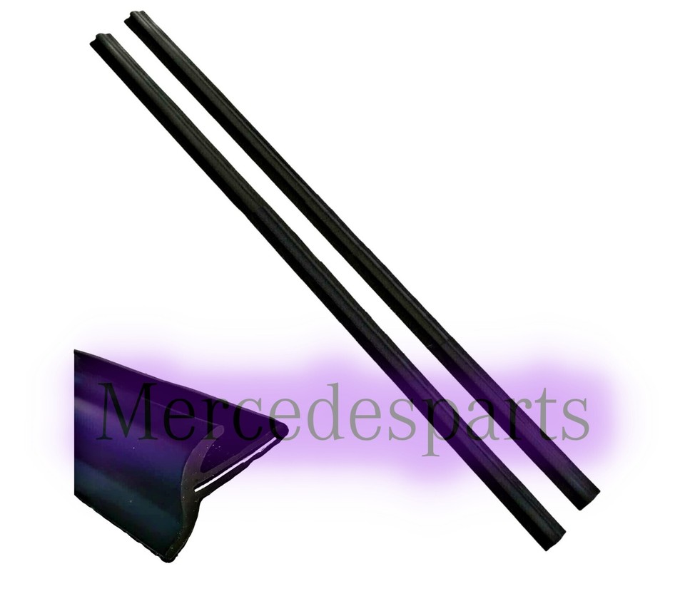 Mercedes W123 Coupe Door Window Glass Scraper Rubber Seal Brushes Left ...