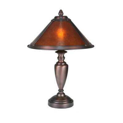 Meyda Lighting 17'H Van Erp Amber Mica Accent Lamp, Amber Mica Mahogony ...