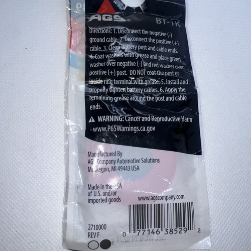 AGS Automotive Solutions Battery Install Kit w/ Grease Washers BT-1K | eBay