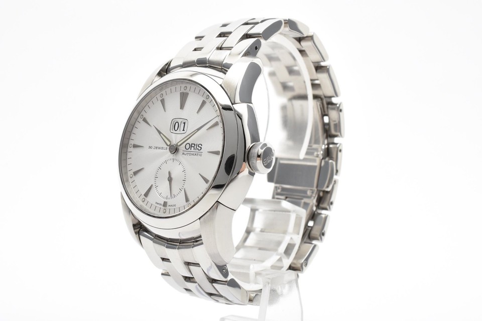 【NEAR MINT】ORIS 7549 Artelier Automatic Big Date Small Seconds White ...