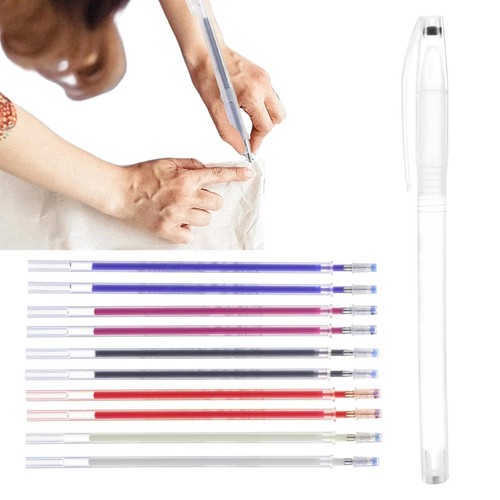 Fabric Markers For Sewing Embroidery Pen Set With 10 Refills High-Temp ...