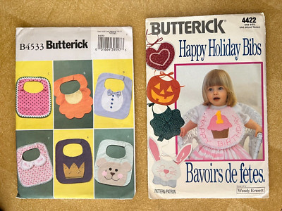2 ~ Butterick Patterns ~ Bibs ~ 4422 & 4533 ~ 031664100195 ...