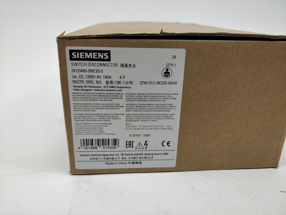 Siemens 3KD3460-0NE20-0 switch disconnector 160 A | eBay UK