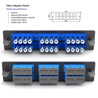Fiber Adapter Panel SC LC UPC Connector For Compatible Commscope LGX 12 ...
