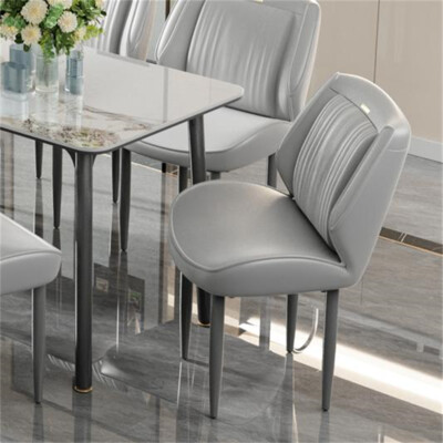 2x Italian Light Luxury Dining Chairs Upholstered Raised Backrest ...