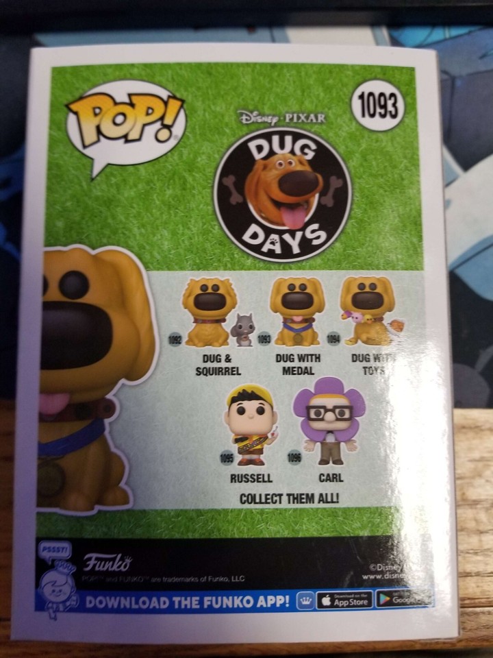Funko Pop! Vinyl: Disney Pixar Movies UP Dug with Medal #1093 w ...