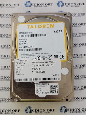 TALOREM 600GB 2.5" SAS HDD TTOH60021SS12, GRADE A, SKU 21450 | eBay
