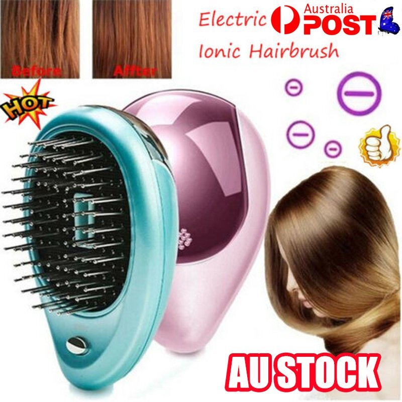 Portable Electric Ionic Hairbrush Anti-static Mini Ion Hair Brush Comb MassagePB | eBay Australia