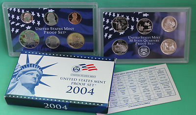 2004 S Annual 11 Coin Proof Set US Mint Coins Box COA Westward Journey ...