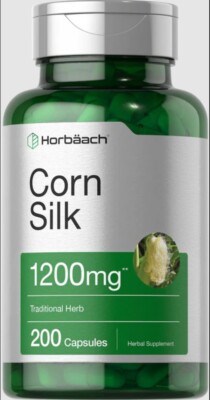 Corn Silk Capsules 1200mg, Non-GMO Gluten Free Extract Supplement 200ct ...