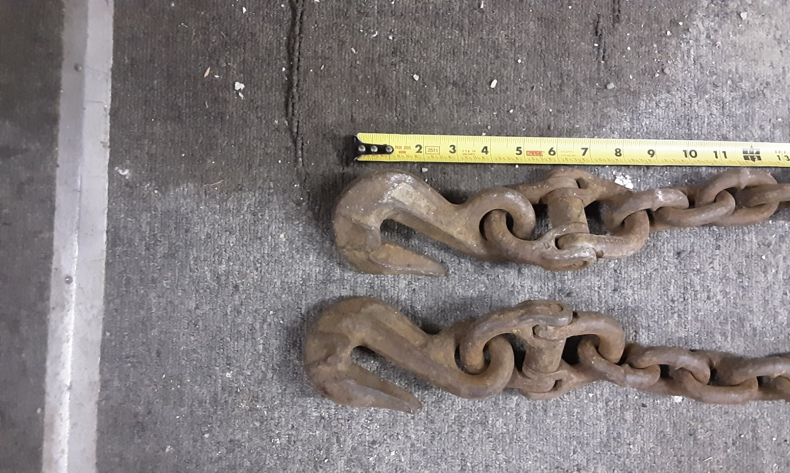 Double 9 Feet Chain Sling Logging Rigging 1 inch Loop end. 1/2 Links ...