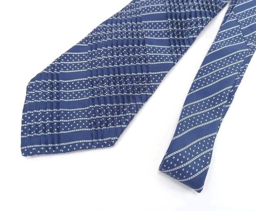 Stefano Ricci Firenze Tie 100% silk navy Made in Italy Pleated Stripe ...