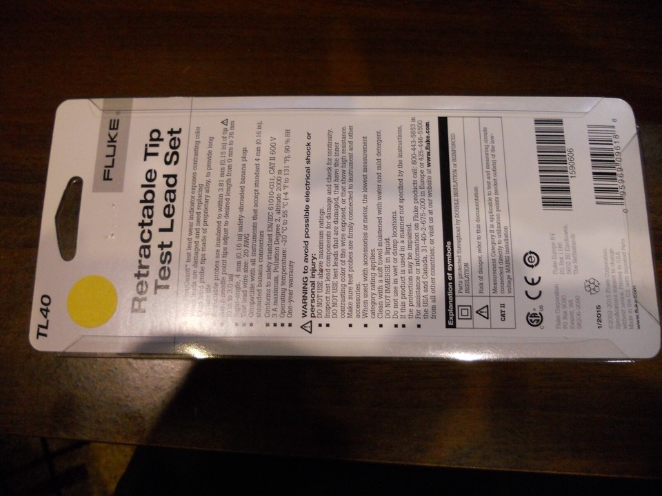 Fluke TL40 Retractable Tip Test Lead Set (Red and Black) | eBay