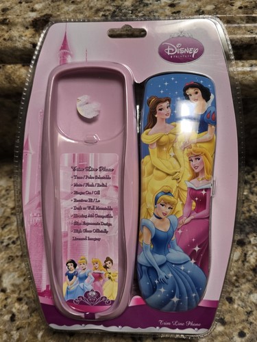 Disney Princess Phone Pink Trim Line Phone Desk W/ Mount Vintage 2006 ...