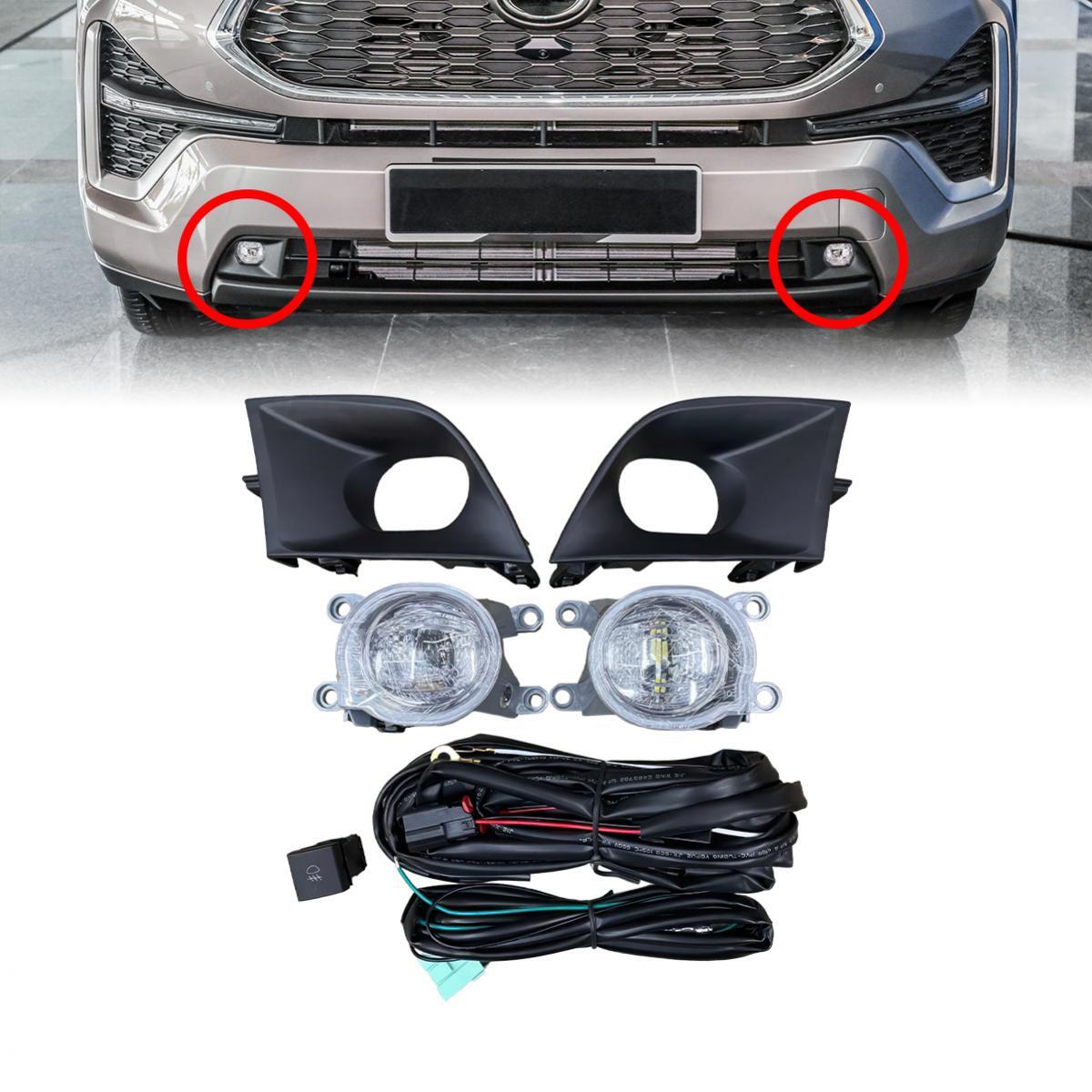 FOG LAMP LED SPOT LIGHT BLACK COVER SET FIT TOYOTA INNOVA ZENIX 2023-25 ...