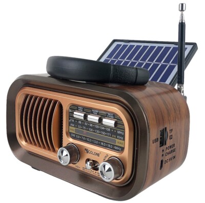 Solar-Powered Shortwave AM/FM Shortwave Radio Bluetooth Speaker MP3 USB ...