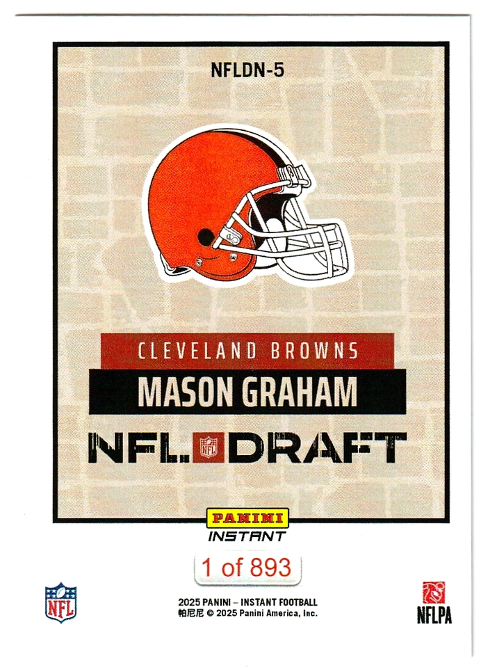 2025 PANINI INSTANT DRAFT NIGHT NFL RC CARDS #1 - 40 SINGLES / YOU PICK ...