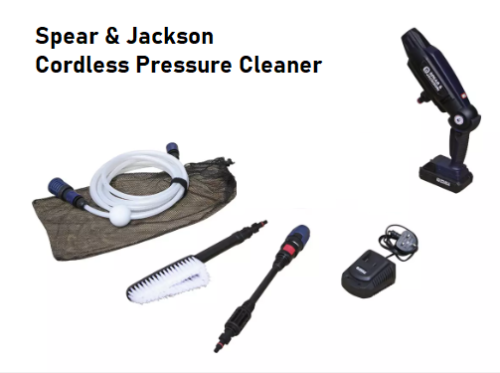 Spear & Jackson Cordless Pressure Cleaner - 24V With Accessories P2Y1 ...