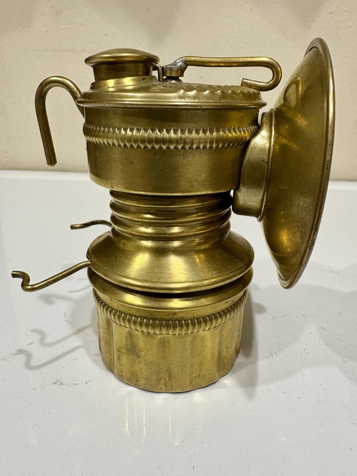 Guys Dropper 6 Date Miners Carbide Lamp. Lg. Brass Reflector And Early ...