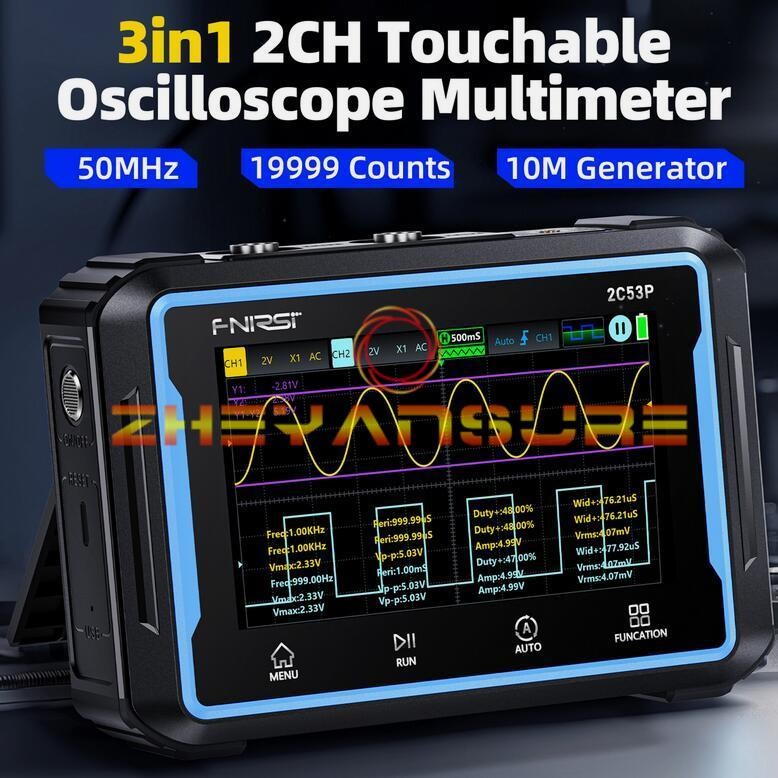 FNIRSI 2C53P Digital Oscilloscope Multimeter Signal Generator Dual ...