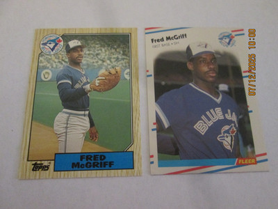 FRED MCGRIFF 1987 TOPPS TRADE ROOKIE CARD #74T & 1988 FLEER #118 CARDS ...