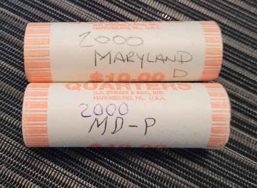 2000 Maryland State Quarter Bank Rolls P & D | eBay