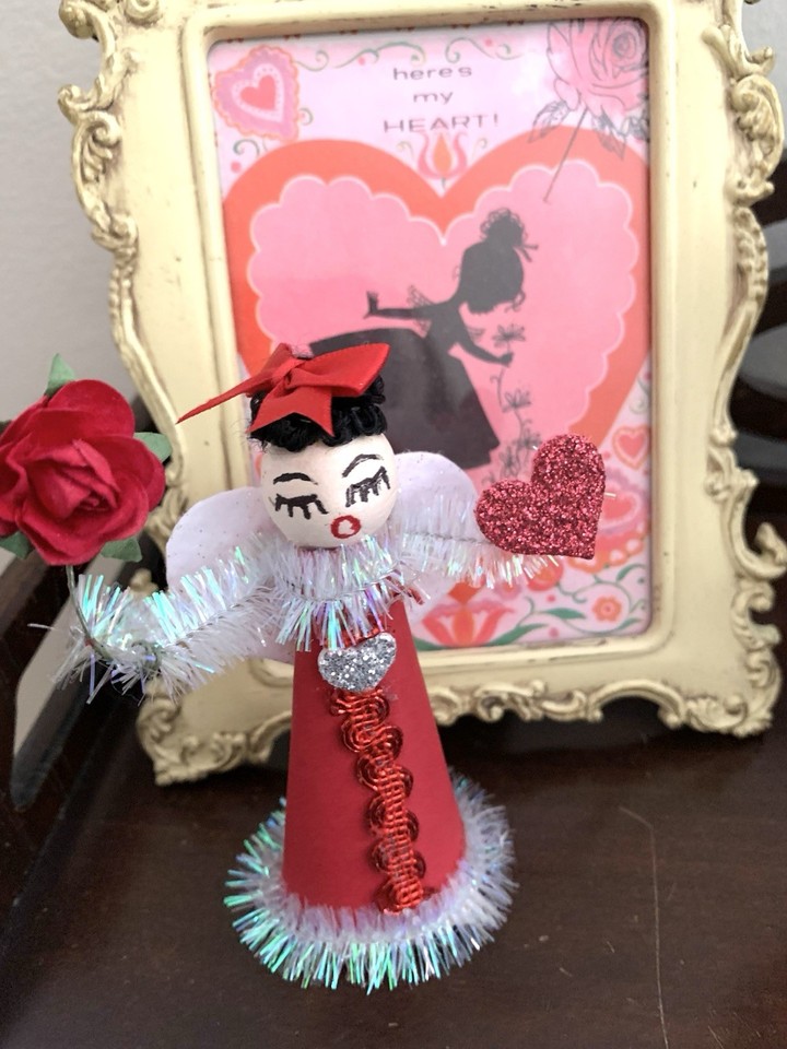 Vintage Angel Cotton Spun Head Handmade Valentine's Day | eBay