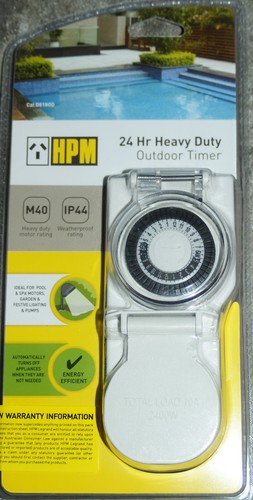 HPM Heavy Duty Outdoor Timer IP44 Weatherproof for Pools Pumps ...