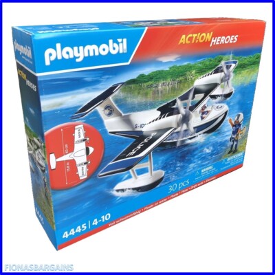 Playmobil Action Heroes 4445 30 Piece Police Seaplane Construction ...