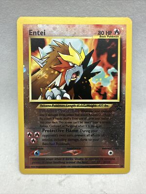 Vintage Entei #34 WOTC Black Star Promo Reverse Holo Rare Pokemon TCG ...