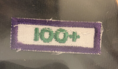 Girl Scout 100+ Cookie Sales White Green Purple Bar Rocker Patch Badge ...